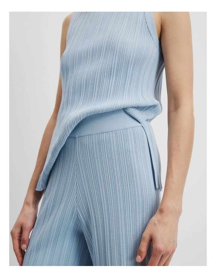 Country Road Plisse Rib Knit Pant in Smoke Blue | MYER