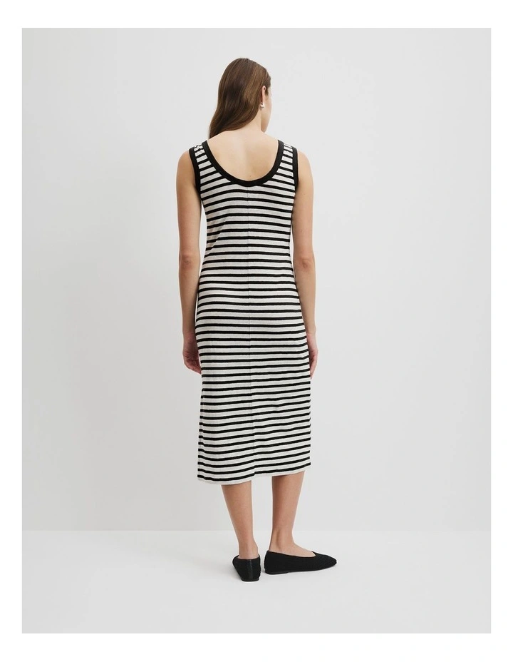 Country Road Stripe Linen Jersey Dress in Navy Stripe | MYER