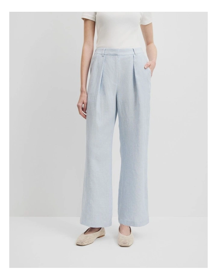 Country Road Organically Grown Linen Tuck Front Pant in Chambray Blue ...