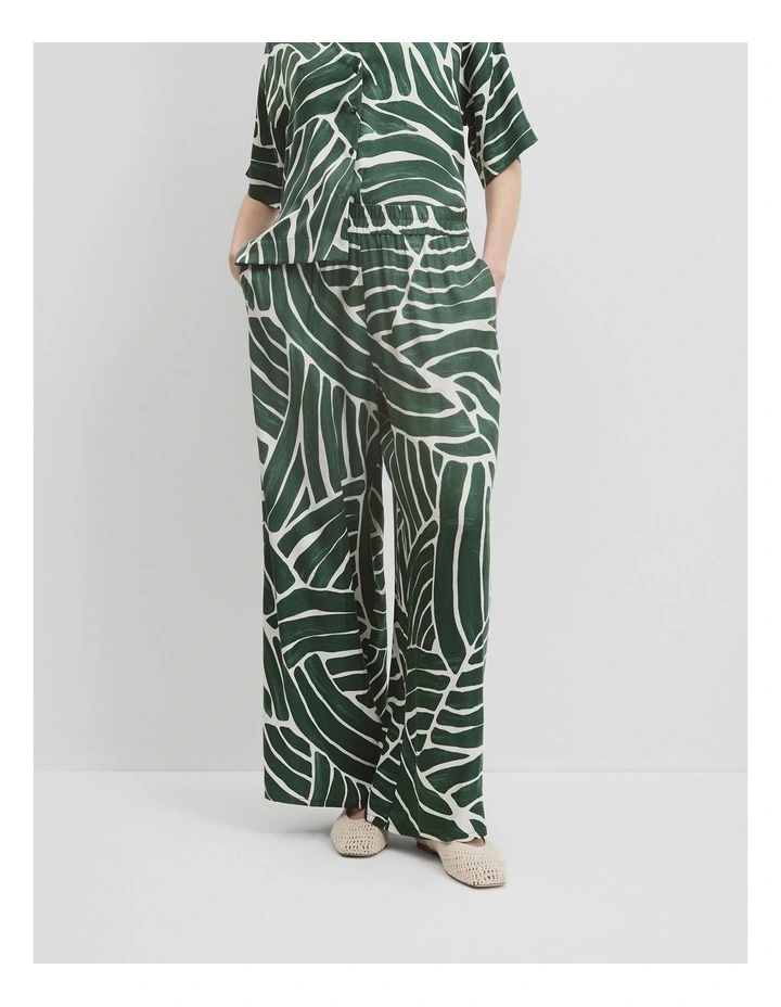 Country Road Print Pull-on Cupro Pant in Pine Geo | MYER