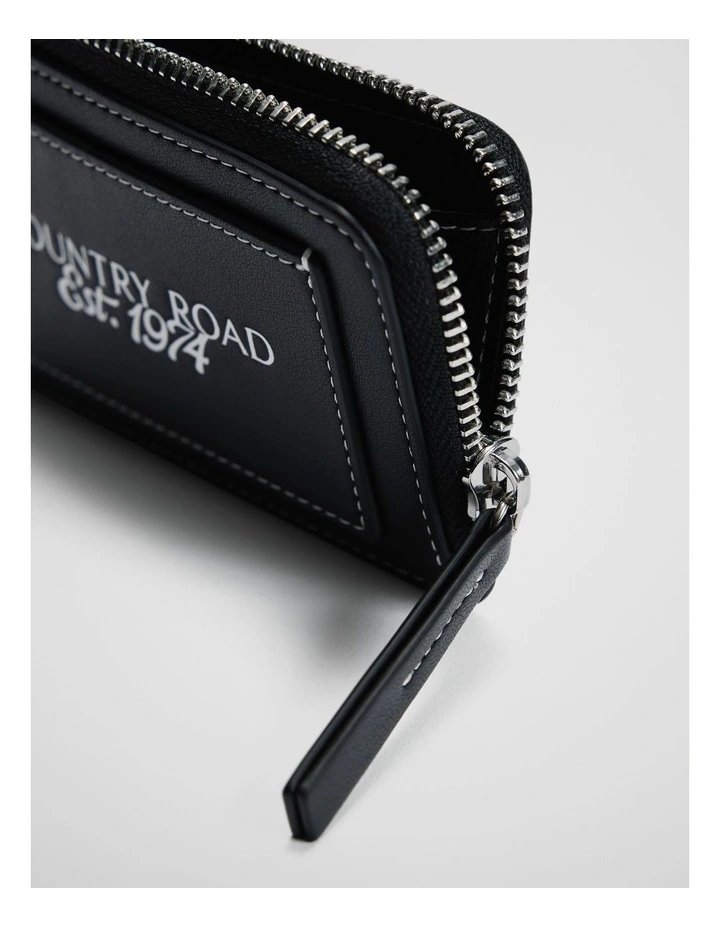 Country Road Patch Logo Credit Card Purse in Black | MYER