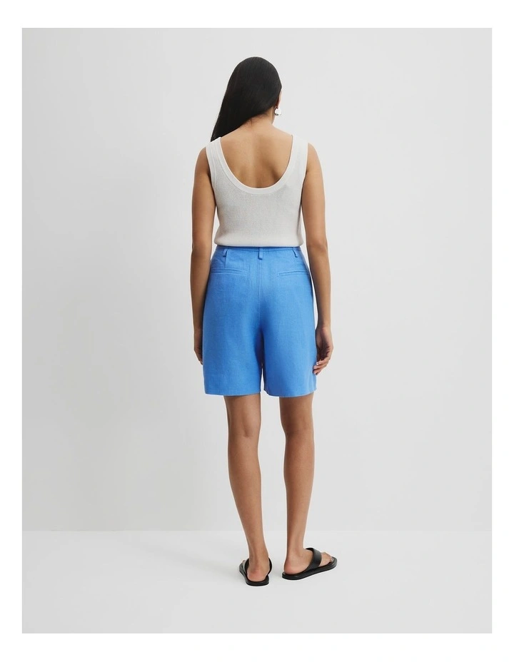 Country Road Organically Grown Linen Yarn Dyed Short in Arctic Blue | MYER