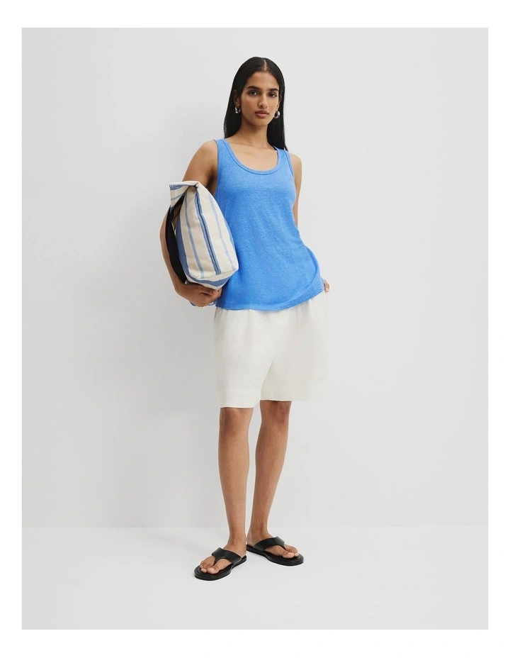Country Road Linen Jersey Tank in Arctic Blue | MYER
