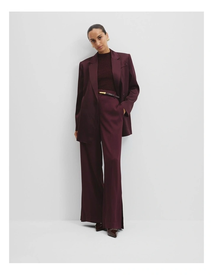 Country Road Satin Tux Blazer in Bordeaux | MYER