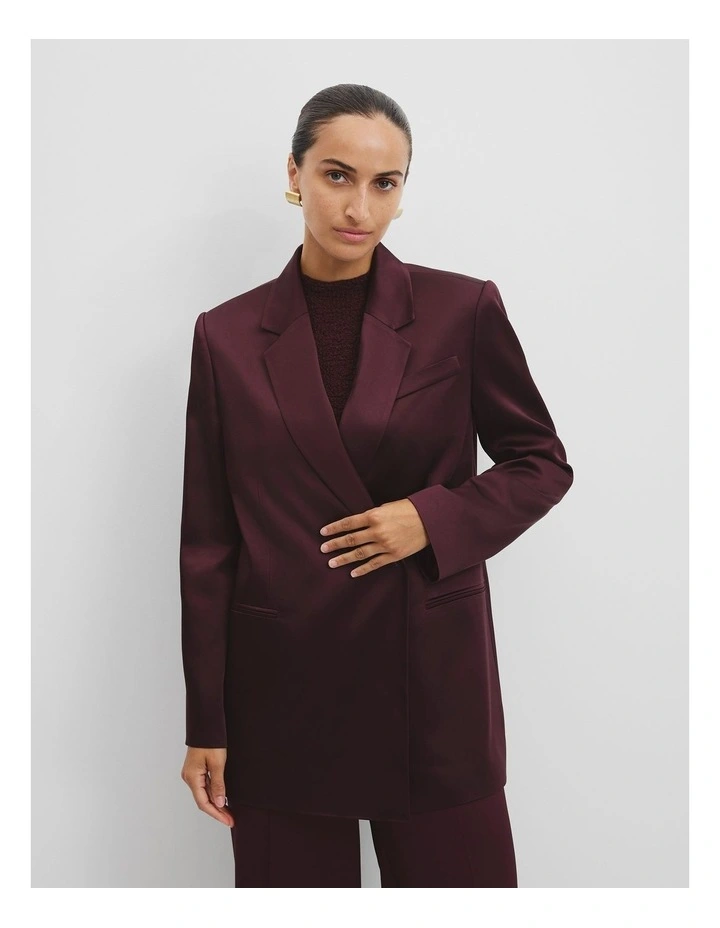 Country Road Satin Tux Blazer in Bordeaux | MYER