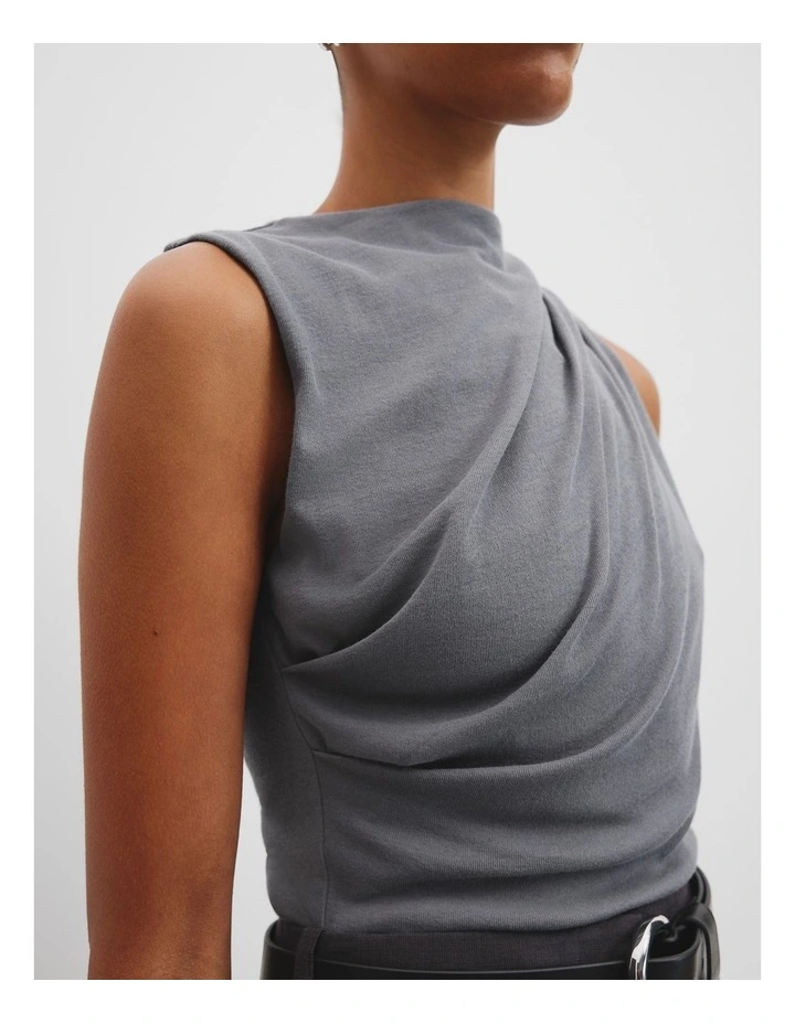 Country Road Fitted Drape Tank in Shadow | MYER
