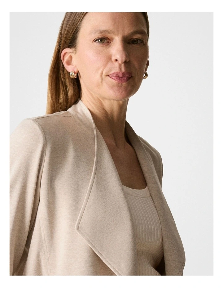 Trenery Bamboo Viscose Marle Jacket in Oatmeal Marle | MYER