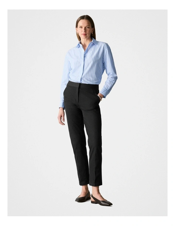 Trenery Cotton Blend Bi-stretch Pant in Black | MYER