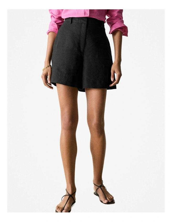 Trenery Linen Smart Shorts in Black | MYER