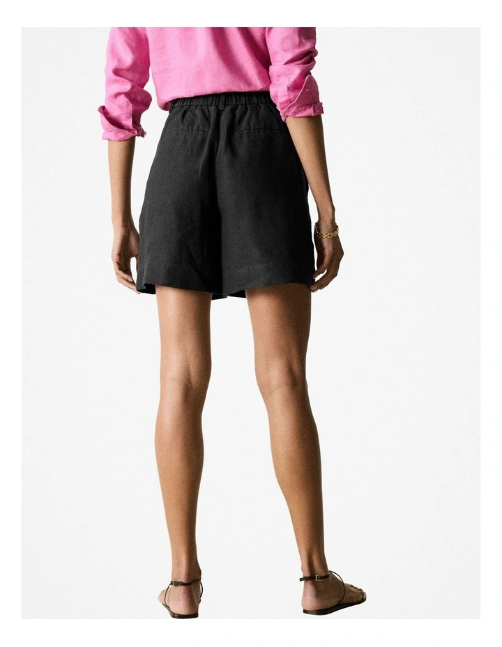 Trenery Linen Smart Shorts in Black | MYER