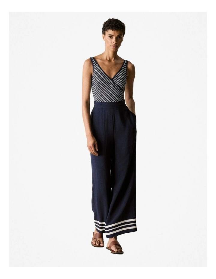 Trenery Wrap Stripe One Piece Swimsuit In Night Sky Myer