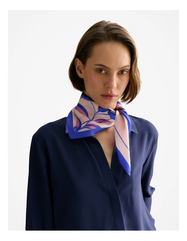 Trenery Silk Floral Neckerchief in Pink Salt | MYER