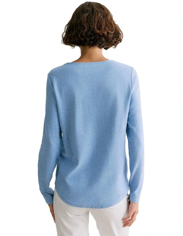 Trenery Long Sleeve T-shirt in Blue Marle | MYER