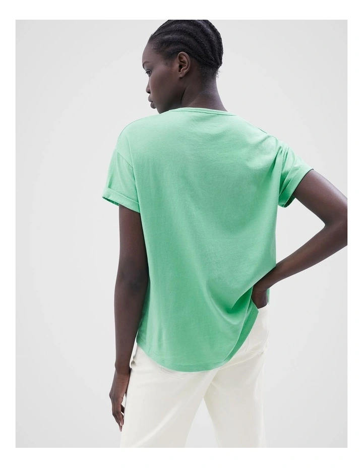 Unison The Classic Dipped Hem Tee in Mint | MYER