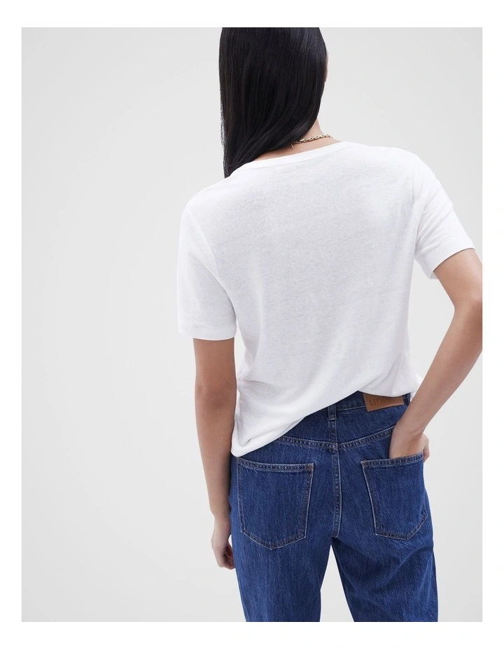 Unison The Essential Linen Tee in White | MYER