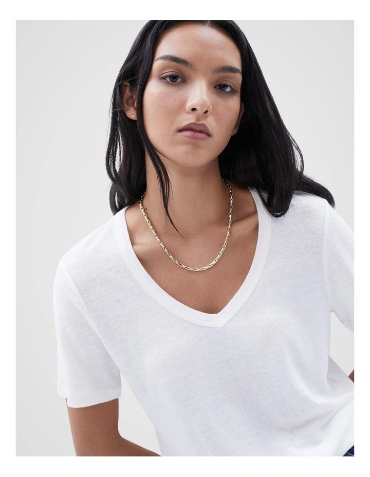Unison The Essential Linen Tee in White | MYER