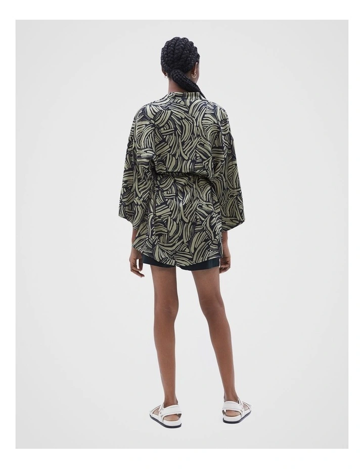 Unison Abstract Print Kaftan in Black Patent | MYER