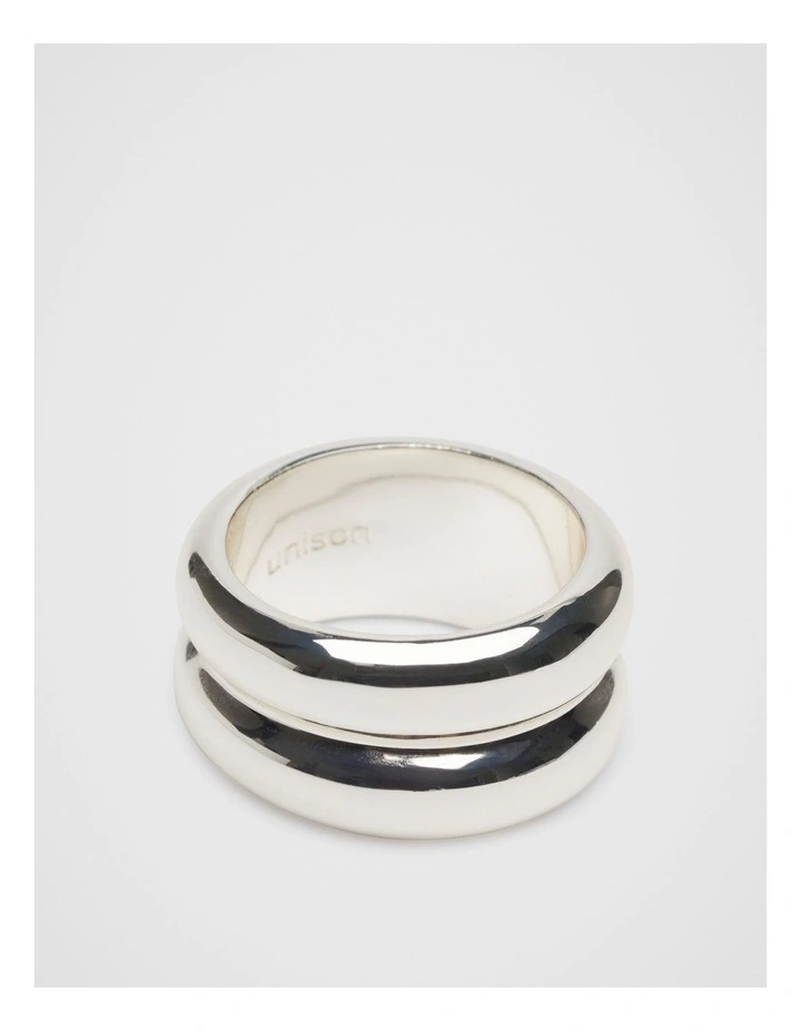 Unison Double Band Ring in Silver | MYER