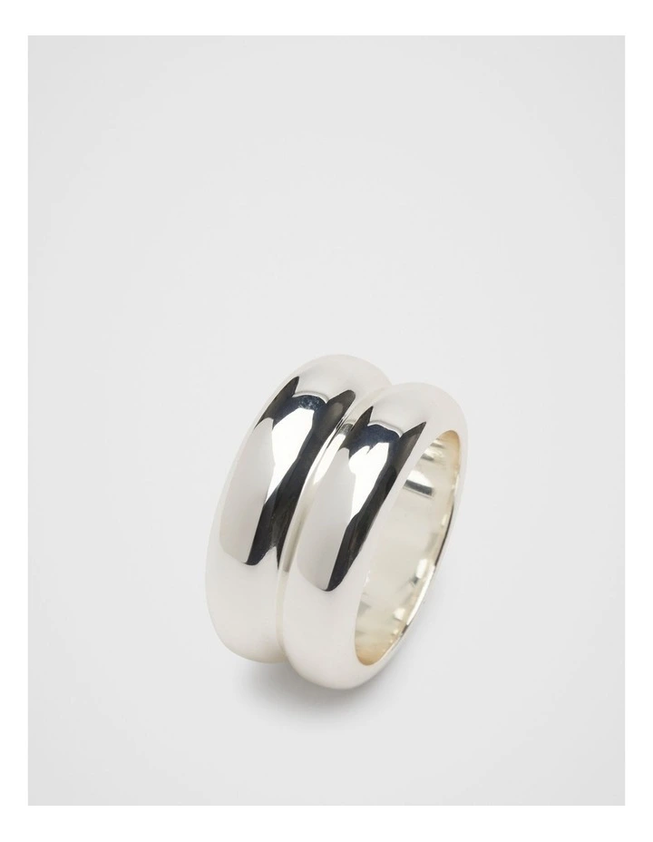 Unison Double Band Ring In Silver | MYER