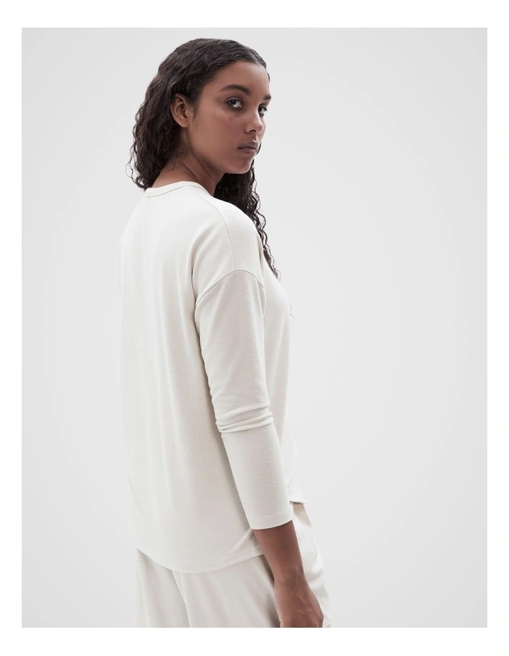 Unison Cosy Long Sleeve Tee In Cream | MYER