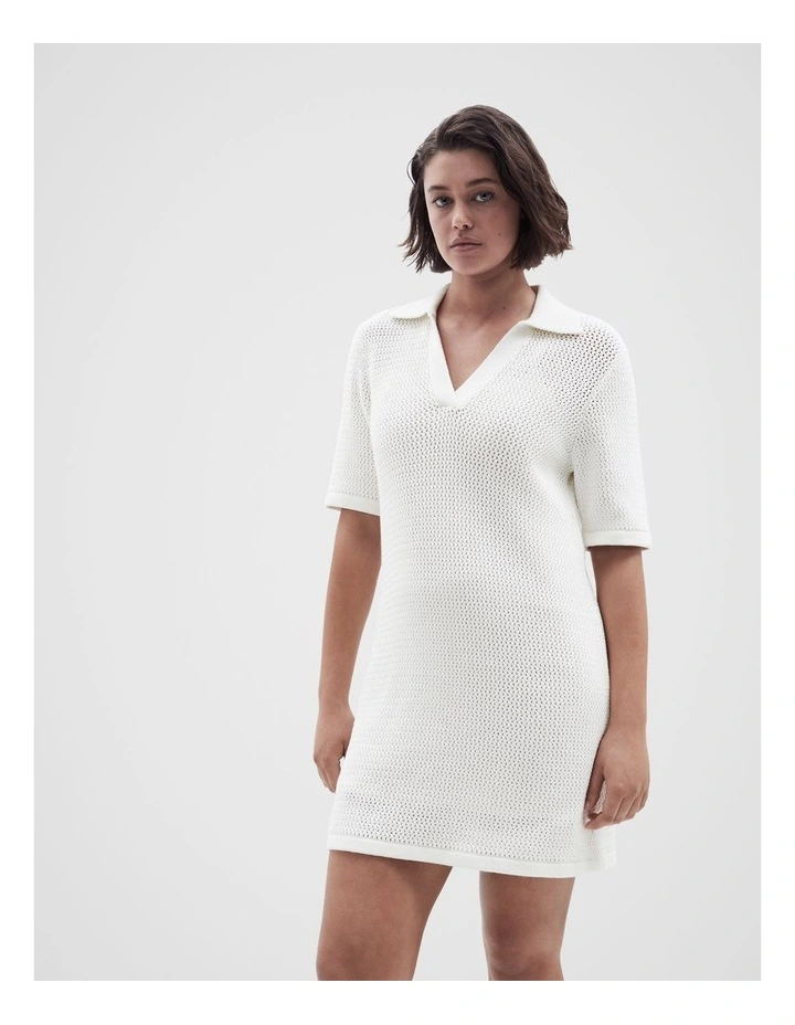 Unison Collared Knit Dress in Cream | MYER