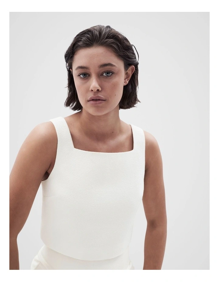 Unison Boucle Sleeveless Top in Cream | MYER