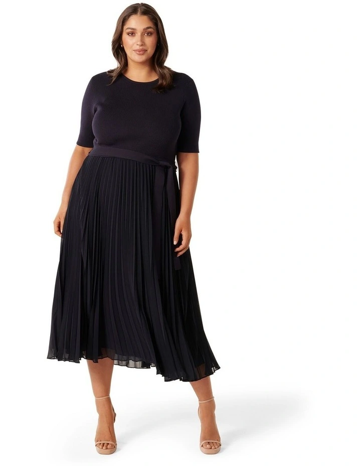 Forever New Curve Penelope Half Sleeve Knit Dress in Navy | MYER