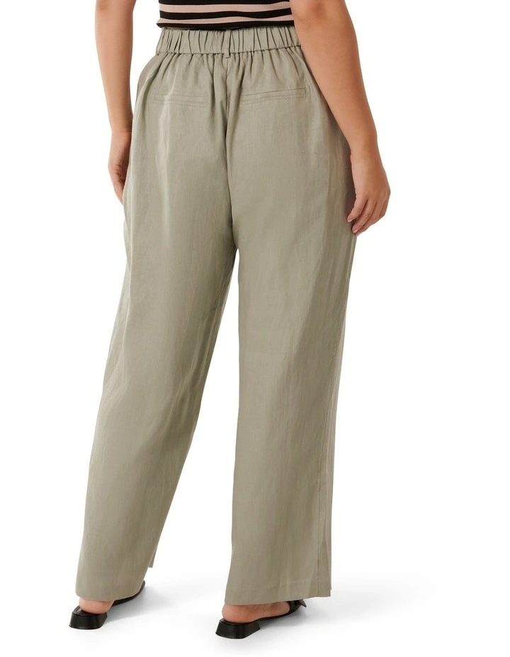Forever New Curve Loretta Linen Pants in Green | MYER