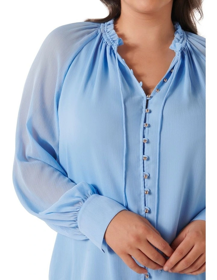 Forever New Curve Ashton Raglan Blouse in Blue | MYER