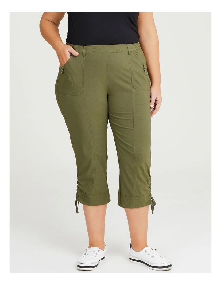 Taking Shape Castaway Cargo 3/4 Pant in Khaki Moss | MYER