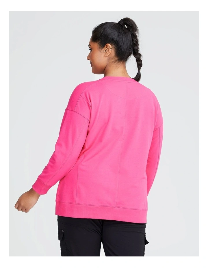 Taking Shape Cotton Star Active Sweatshirt Shocking Pink | MYER