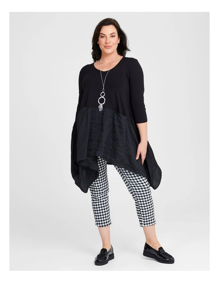 Taking Shape Amity Spliced Natural Tunic in Black | MYER