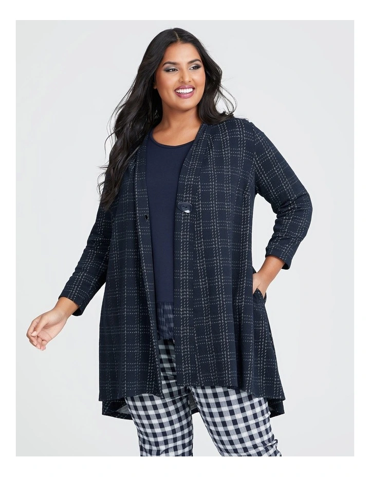 Taking Shape Textured Retreat Cardigan Dark Indigo | MYER
