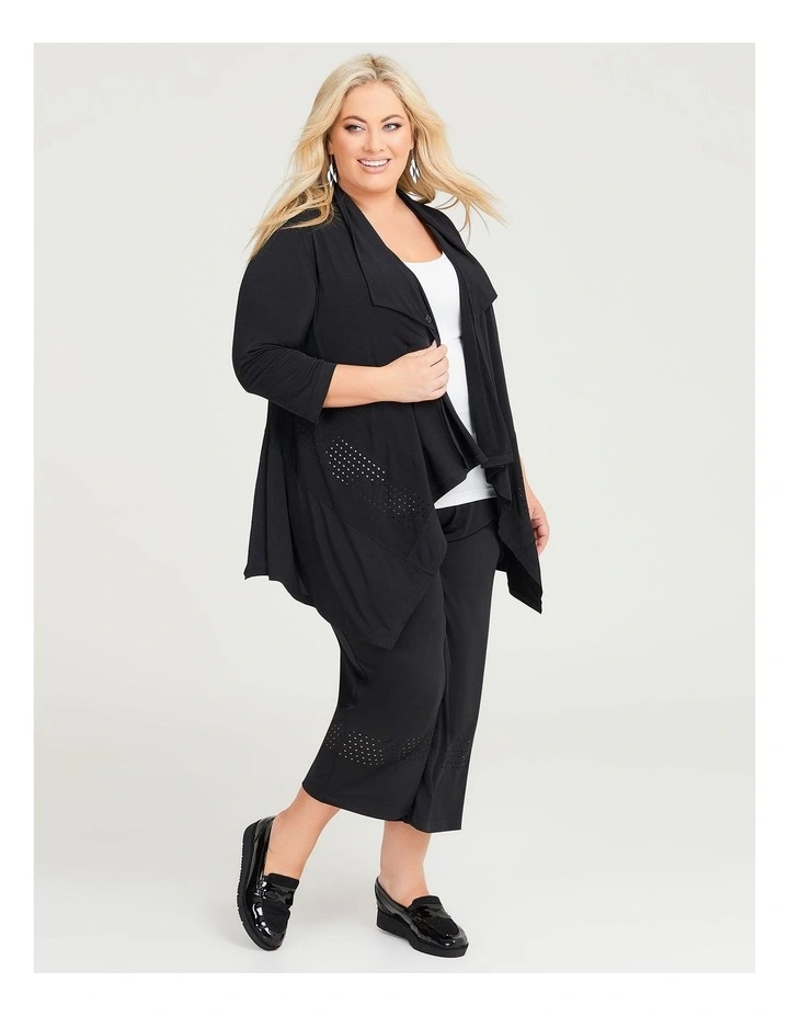 Taking Shape Laser Cut Detail Cardigan in Black | MYER