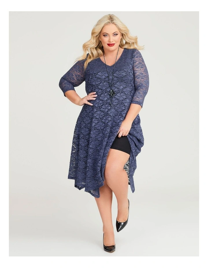 Taking Shape Lucy Lace Cocktail Dress in Blue Shadow | MYER