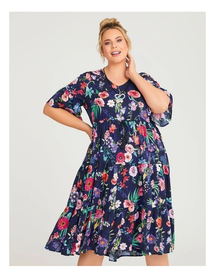 Taking Shape Natural Garden Floral Dress in Print | MYER