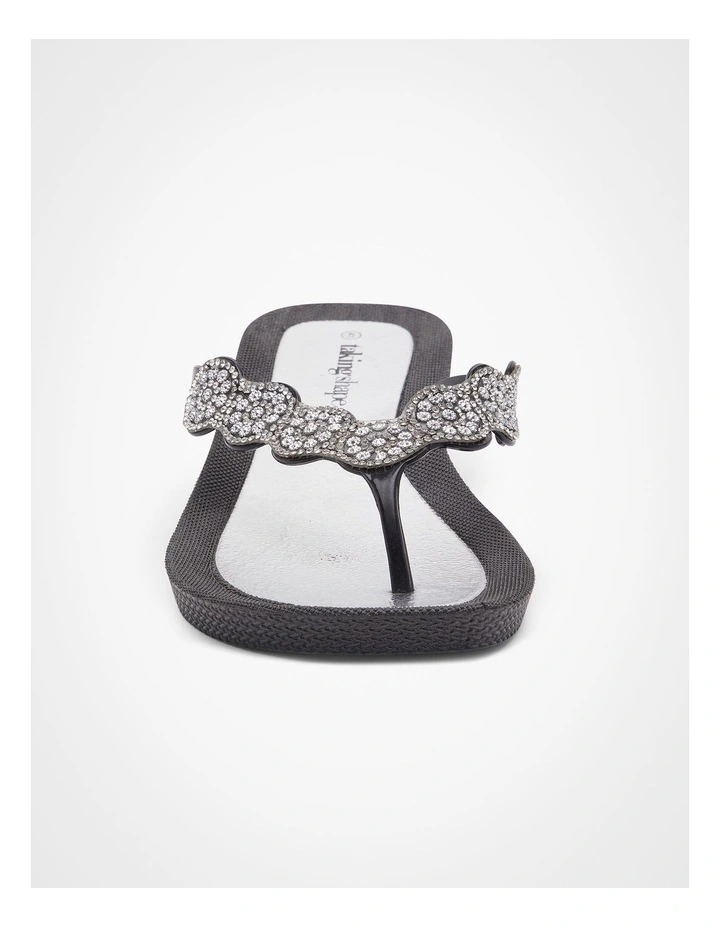Taking Shape Bling Flex Flip Flops in Black | MYER