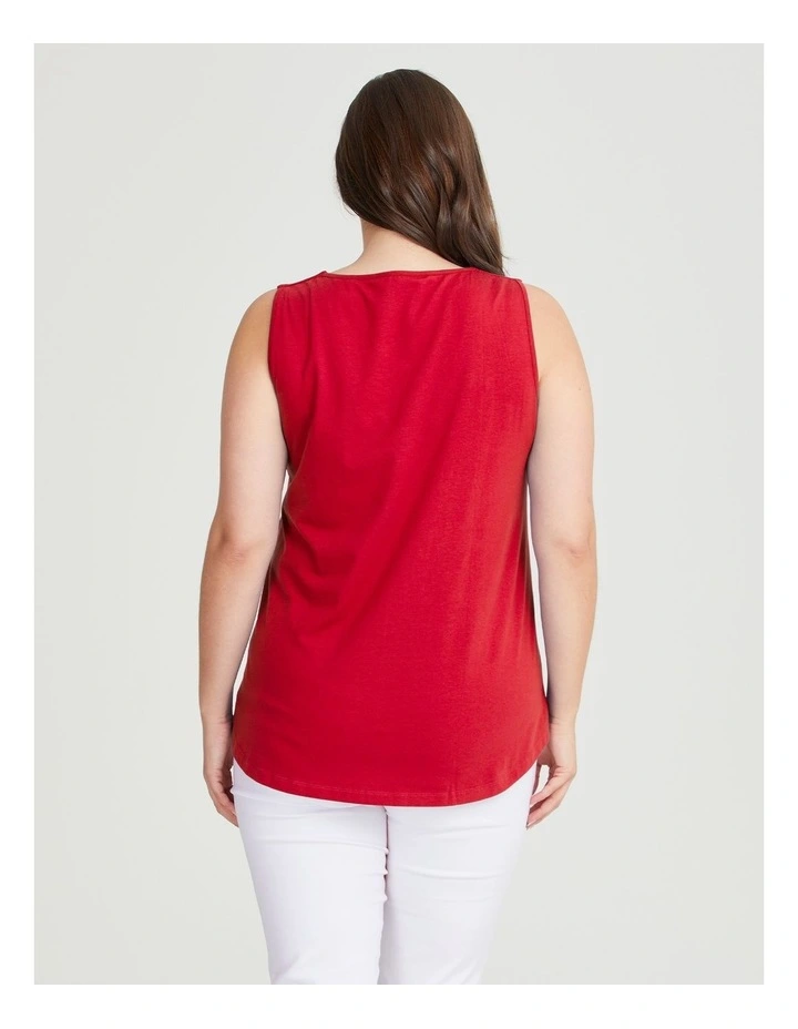 Taking Shape Australian Cotton Element Tank in Lava Red | MYER