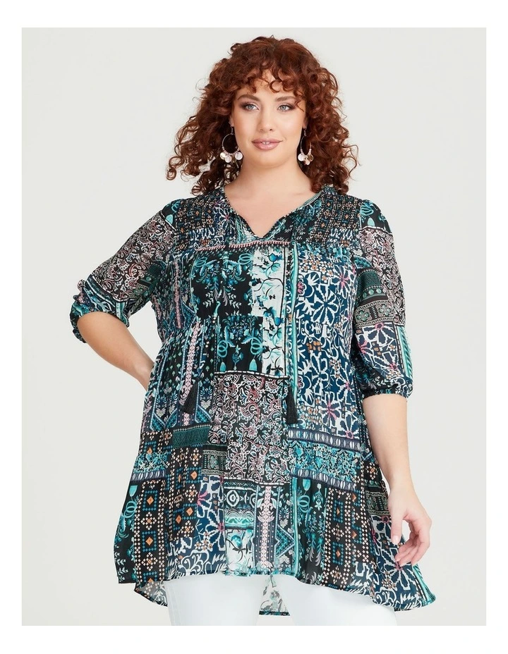 Taking Shape Natural Moroccan Tile Tunic in Print | MYER