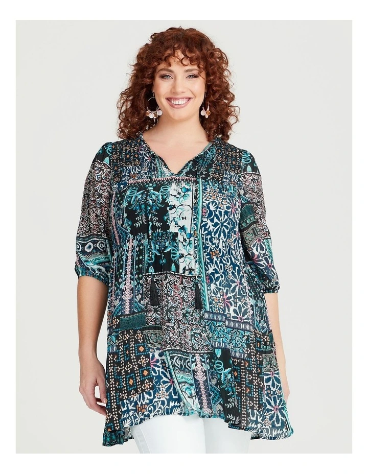 Taking Shape Natural Moroccan Tile Tunic in Print | MYER