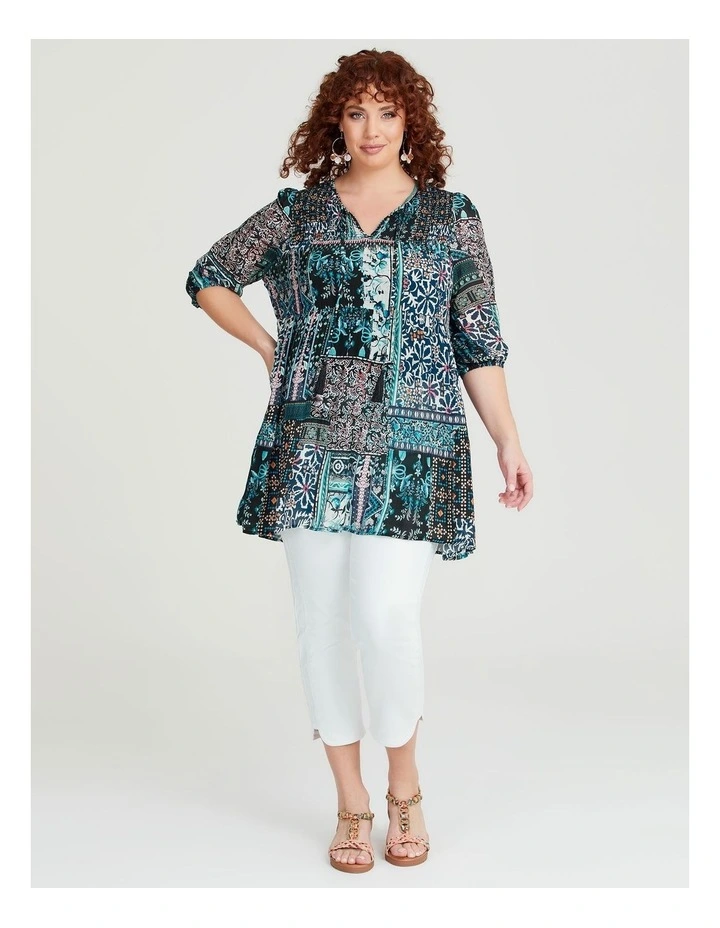 Taking Shape Natural Moroccan Tile Tunic in Print | MYER