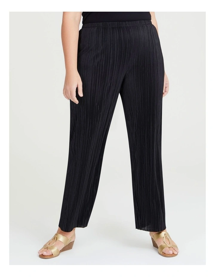 Taking Shape Pretty Pleat Long Pant in Black | MYER