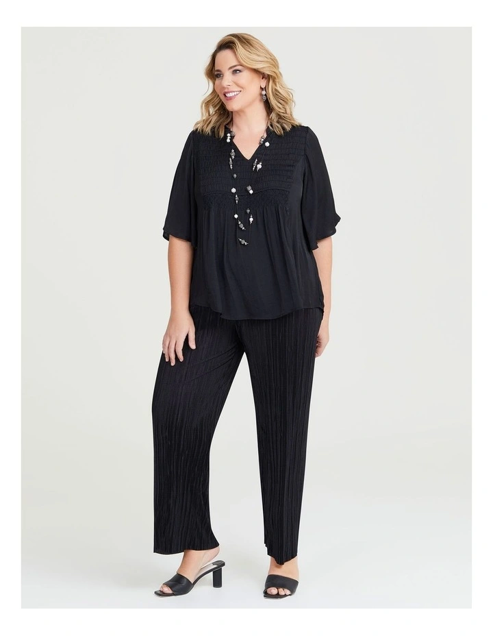 Taking Shape Pretty Pleat Long Pant in Black | MYER