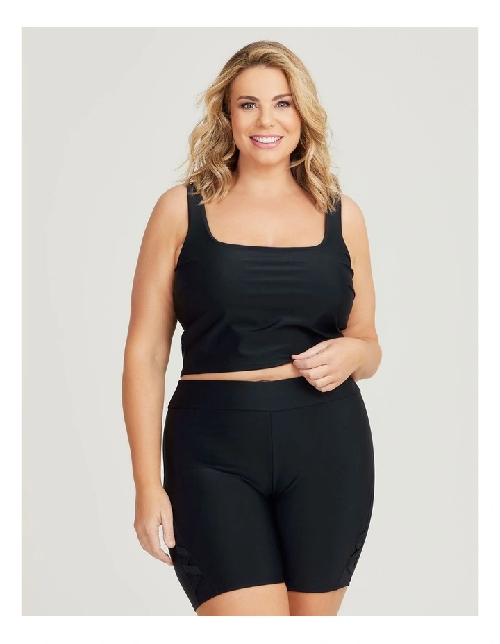Taking Shape Mesh Detail Swim Short in Black | MYER
