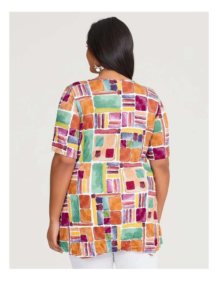 Taking Shape Bamboo Crush Terracotta Top in Print | MYER