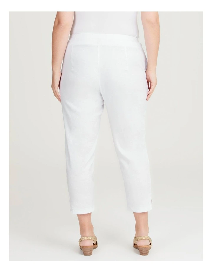 Taking Shape Linen Stretch Amira Pant in White | MYER