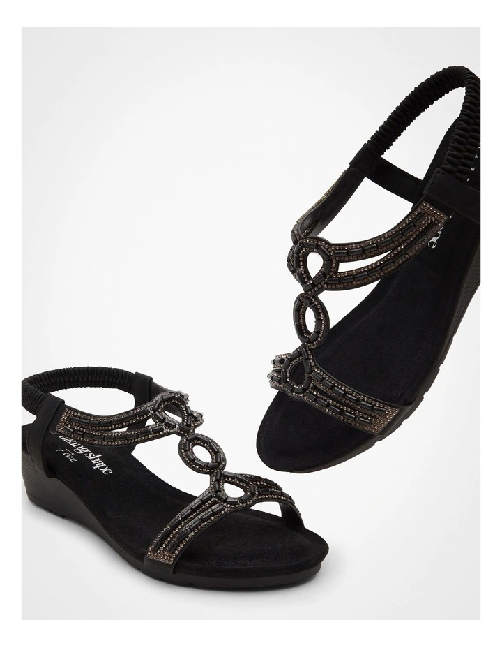 Taking Shape Annette Bling Flex Sandals in Black | MYER