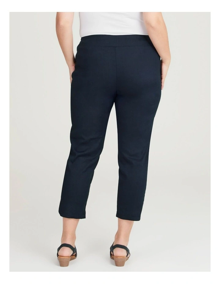 Taking Shape Linen Stretch Amira Pant in Dark Indigo | MYER