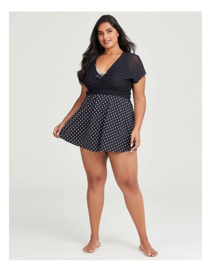 Taking Shape Mesh Wrap Top in Black | MYER