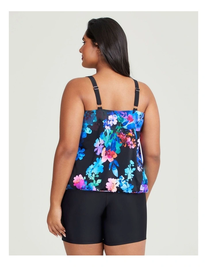 Taking Shape Inky Floral Blouson Tankini in Multi | MYER